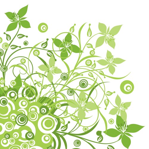 Natural floral background with spring lettering Vector Image