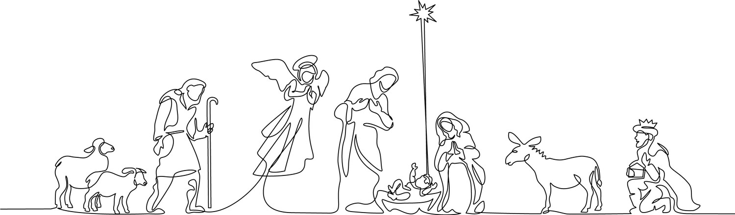 Bible scene of holy family Royalty Free Vector Image