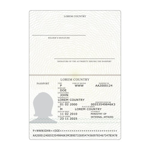 Realistic set passport identity card isolated Vector Image
