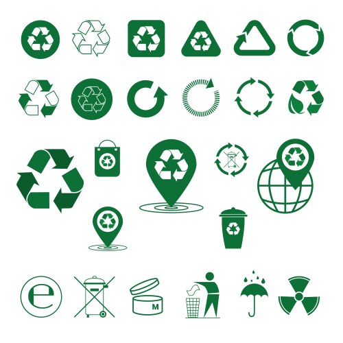 Recycling symbols set Royalty Free Vector Image