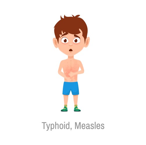 Sick kid symptoms icons boy child disease trauma Vector Image