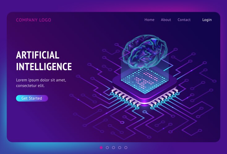 Artificial intelligence and machine learning logo Vector Image