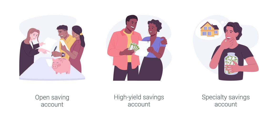 High-yield savings account isolated cartoon Vector Image
