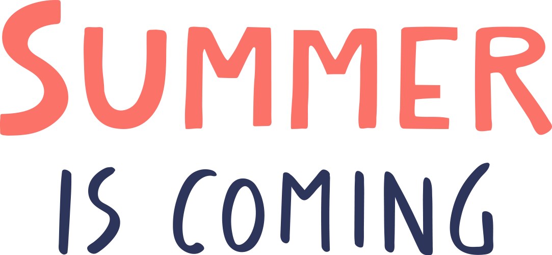 Summer is here handwritten typography hand Vector Image