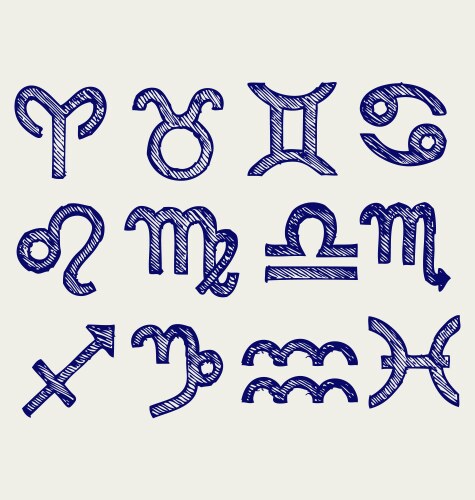 Simple zodiac signs Royalty Free Vector Image - VectorStock