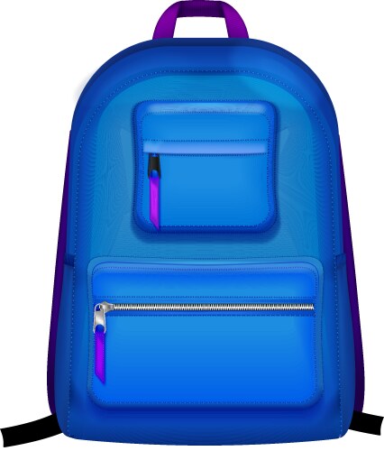 Backpack cartoon colored clipart Royalty Free Vector Image