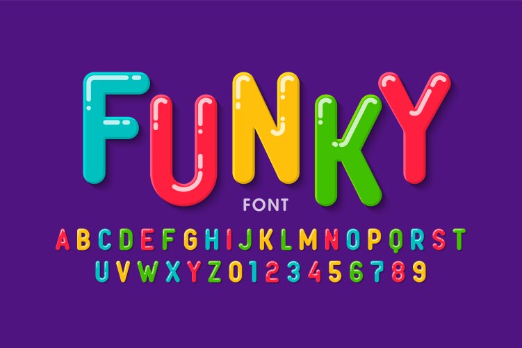 Kids style playful font Royalty Free Vector Image