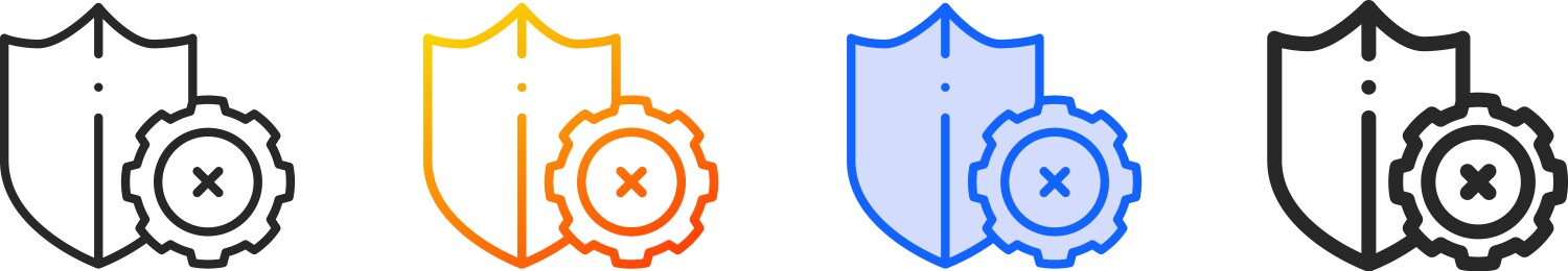 Confirmation iconthin linear gradient blue stroke Vector Image