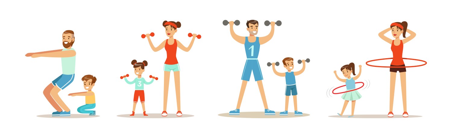 Kids Doing Exercise Vector Images (over 2,400)