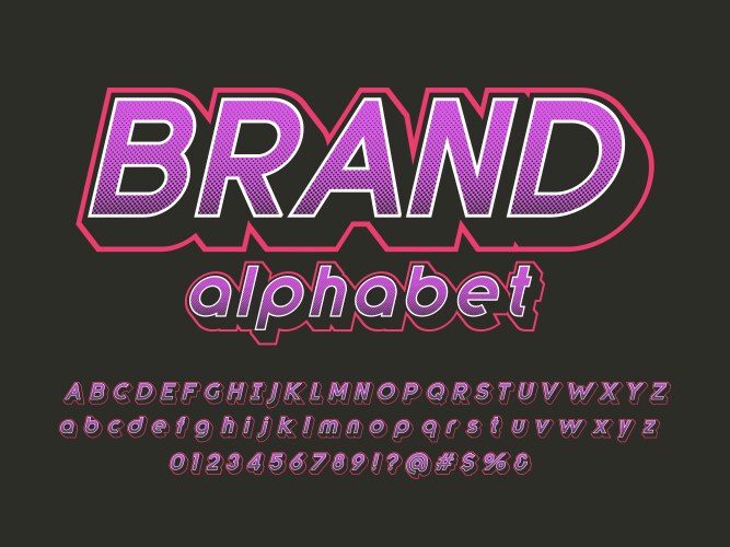 80s retro font disco style alphabet and numbers Vector Image 80s retro font disco style alphabet and numbers Vector Image