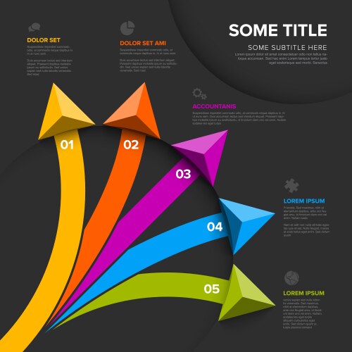 Simple diagonal infographic with title and five Vector Image