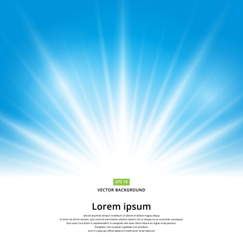 Blue rays rising on dark background with space Vector Image