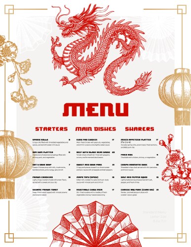 Chinese Food Menu Cover Design