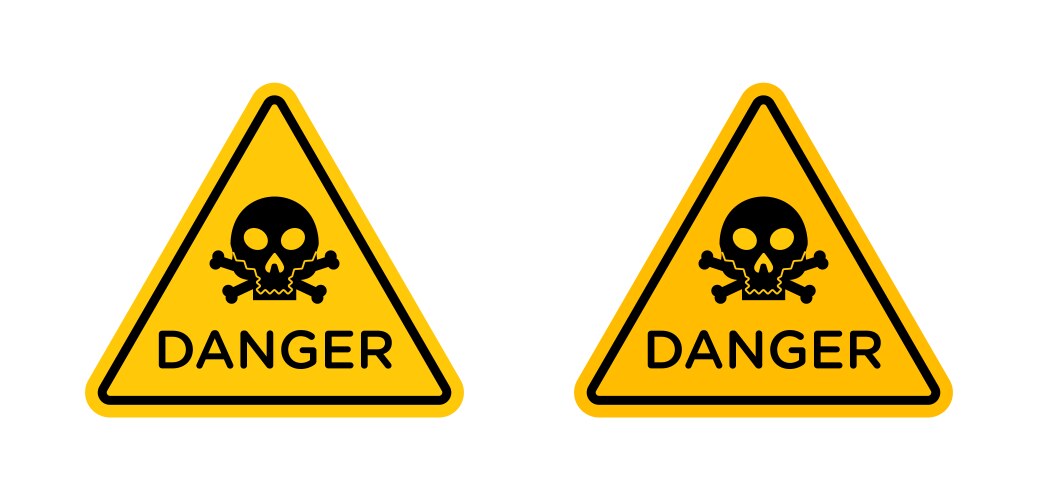 Danger sign icon set notice for general hazards Vector Image