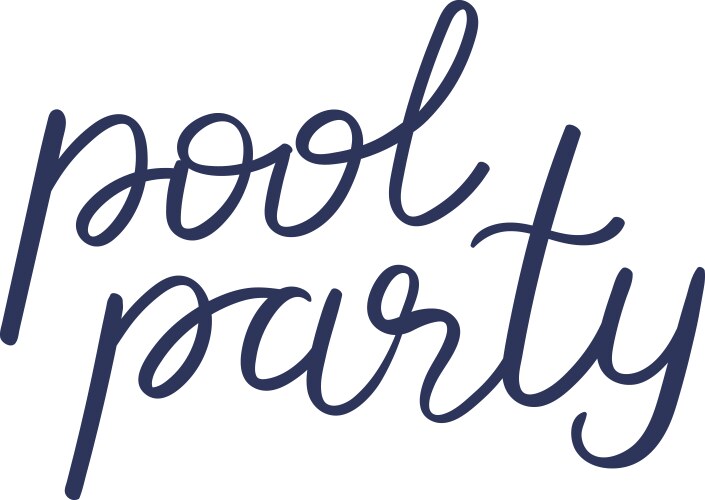 Pool party handwritten typography hand lettering Vector Image