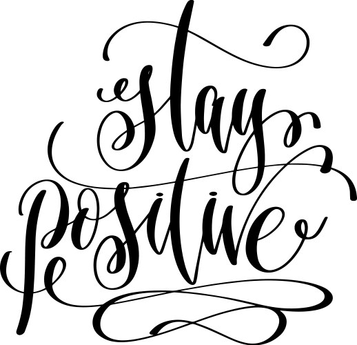 Think positive lettering on white background Vector Image