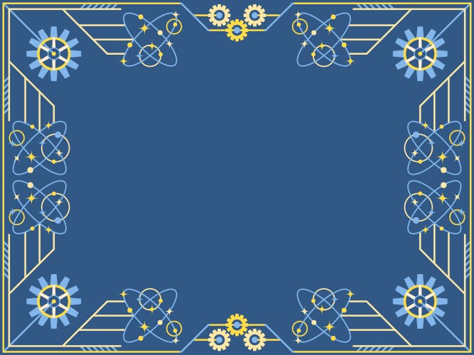 Vintage atompunk style frame with gears and light Vector Image