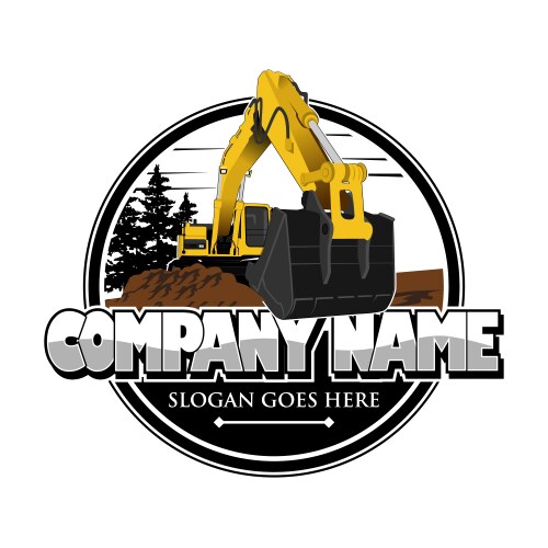 Land clearing and excavating company logo Vector Image