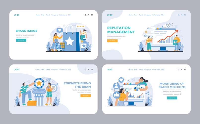 Reputation management set building relationship Vector Image