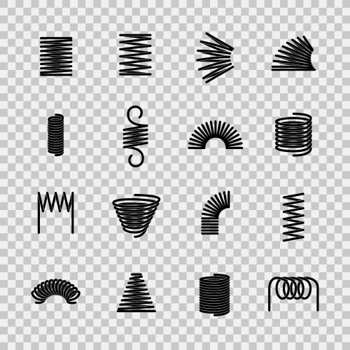 Spring coils metal spiral springs metallic coil Vector Image