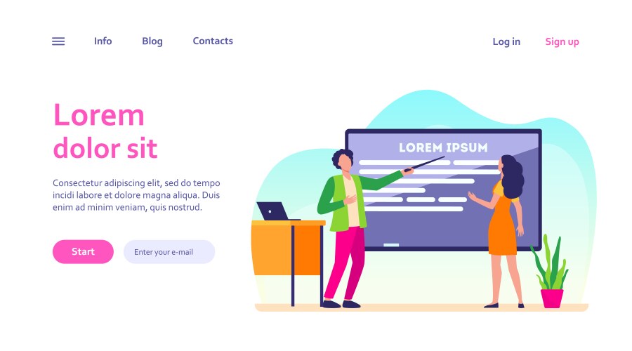 Teacher stands Royalty Free Vector Image - VectorStock