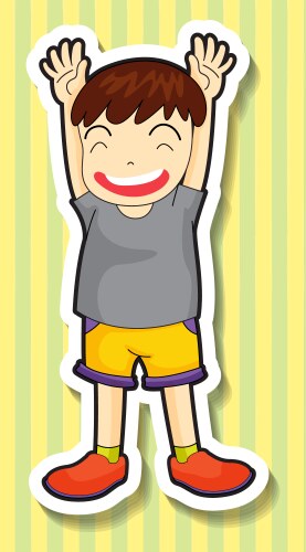 Little boy having hand up Royalty Free Vector Image