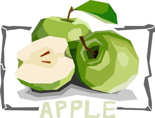 Simple of green apples Royalty Free Vector Image