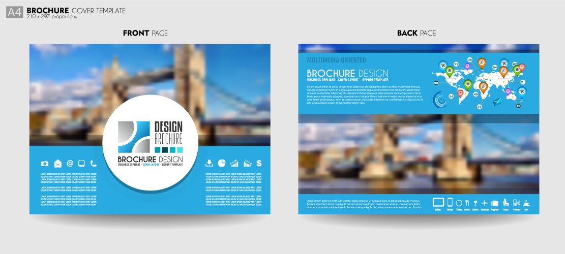Employee adaptation blue brochure template Vector Image