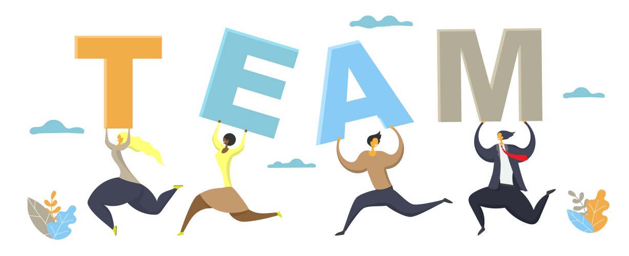 Teamwork concept business people characters team Vector Image