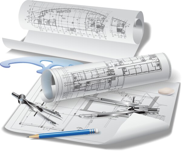 Architecture plans Royalty Free Vector Image - VectorStock