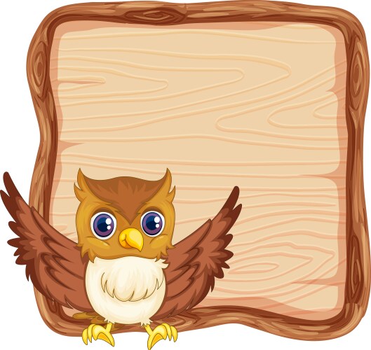 Blank sign template with little chick on white Vector Image