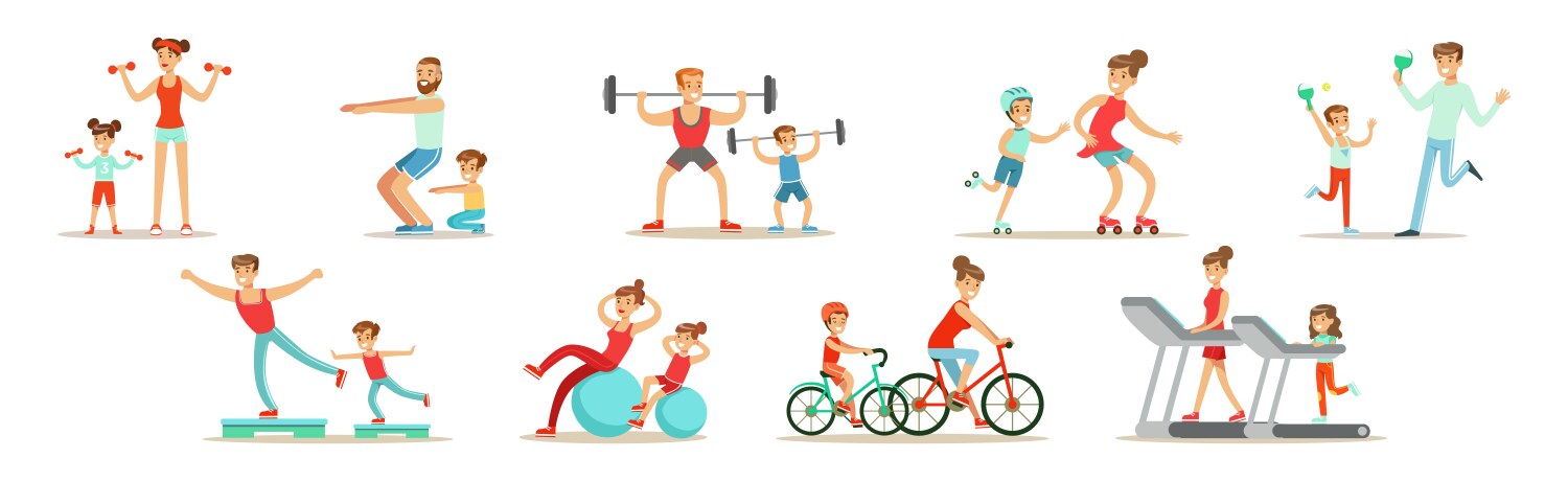 Kids Doing Exercise Vector Images (over 2,400)