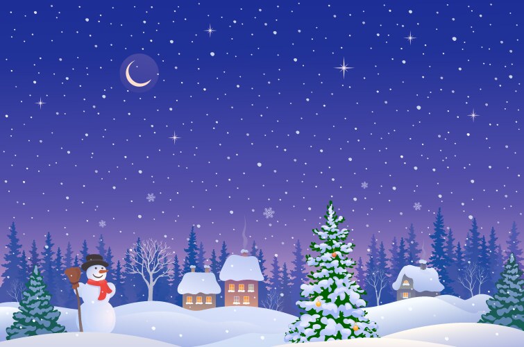 Christmas scene Royalty Free Vector Image - VectorStock