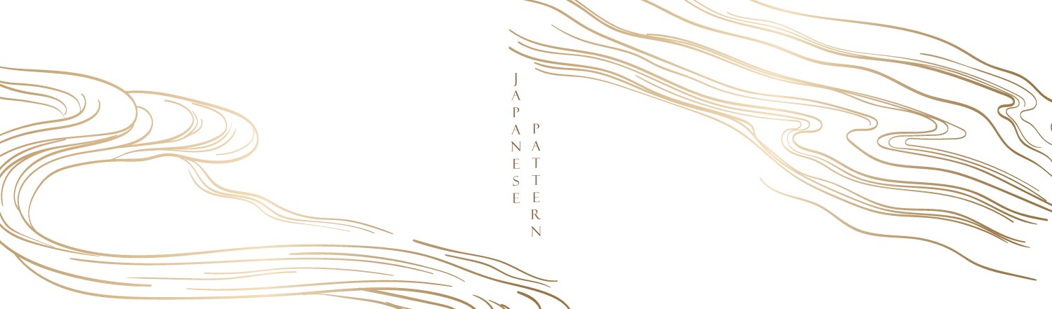 Japanese wave line art Royalty Free Vector Image