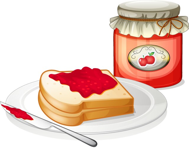 Jam with bread Royalty Free Vector Image - VectorStock