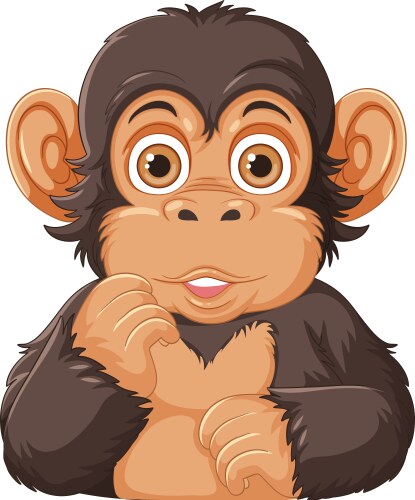 A smiling cartoon chimpanzee dressed in stylish Vector Image