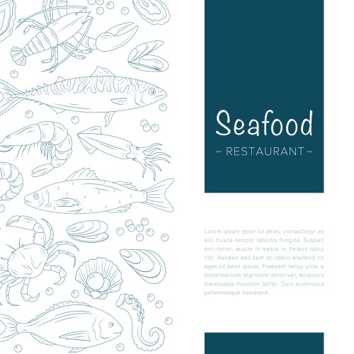Menu fish and seafood Royalty Free Vector Image