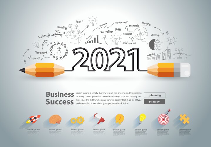 Creative pencil design on drawing charts graphs Vector Image