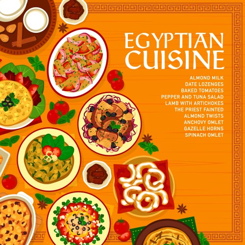 Egyptian Food Menu Template Royalty Free Vector Image