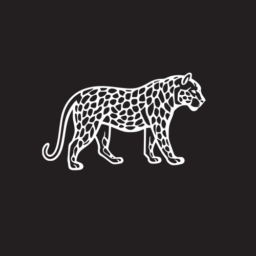 Leopard - black and white isolated icon Royalty Free Vector