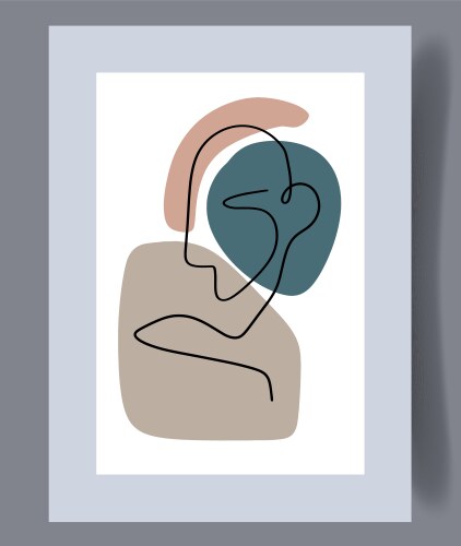 Smiling boy hang white poster on wall Royalty Free Vector