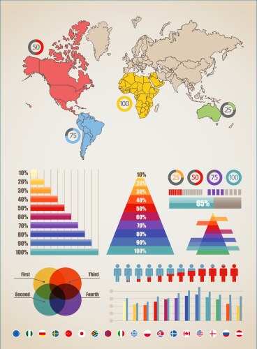 Globe and earth map scheme Royalty Free Vector Image