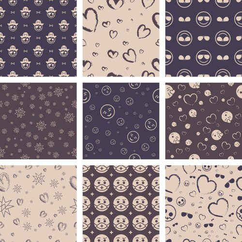 Set of seamless patterns Royalty Free Vector Image