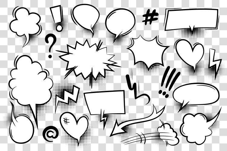 Comic empty text speech bubble 25 Royalty Free Vector Image