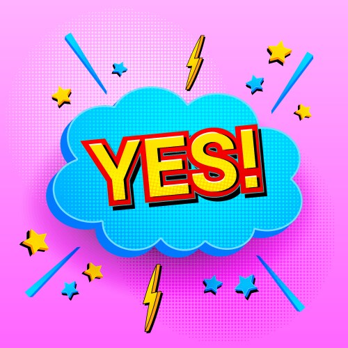 Yeah comic cartoon explosions Royalty Free Vector Image