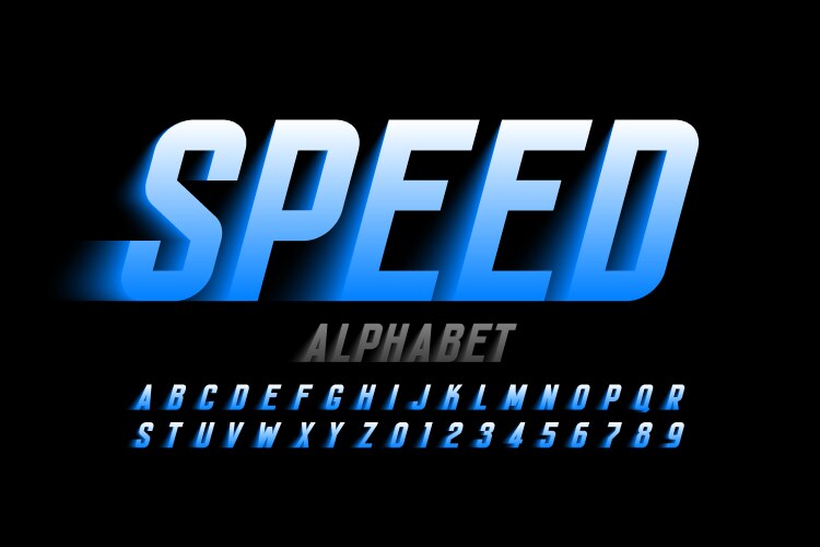 Speed style font design alphabet letters Vector Image