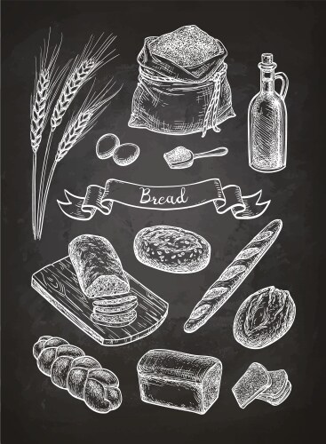 Rustic bread sketch Royalty Free Vector Image - VectorStock