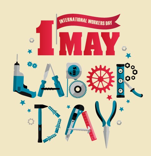 1st may day greeting Royalty Free Vector Image