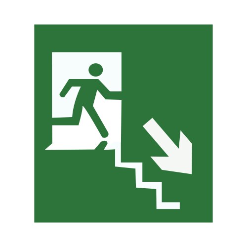 Emergency exit sign set icon Royalty Free Vector Image