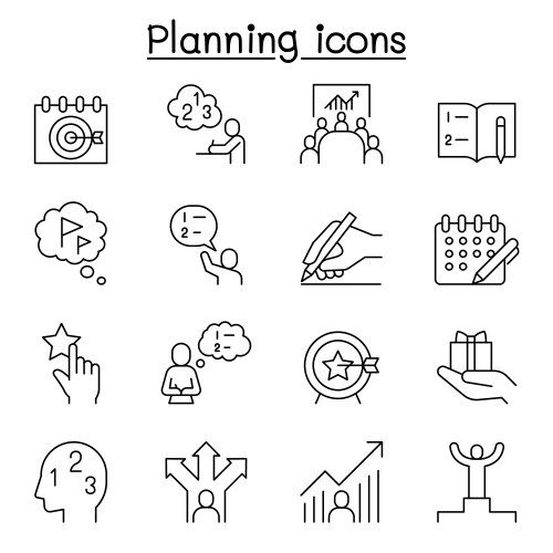 Process icon set graphic design Royalty Free Vector Image
